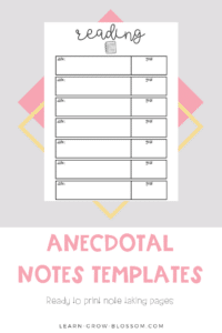 Anecdotal Notes Examples & Templates - Learn Grow Blossom