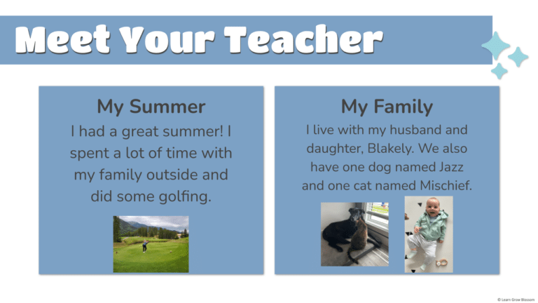 5 Musts for First Day of School Slides - Learn Grow Blossom