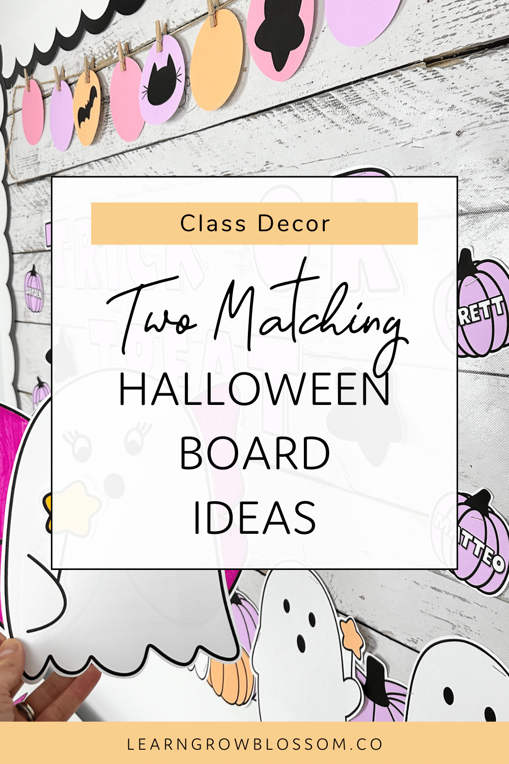 Two Matchy Ghost Halloween Bulletin Board Ideas